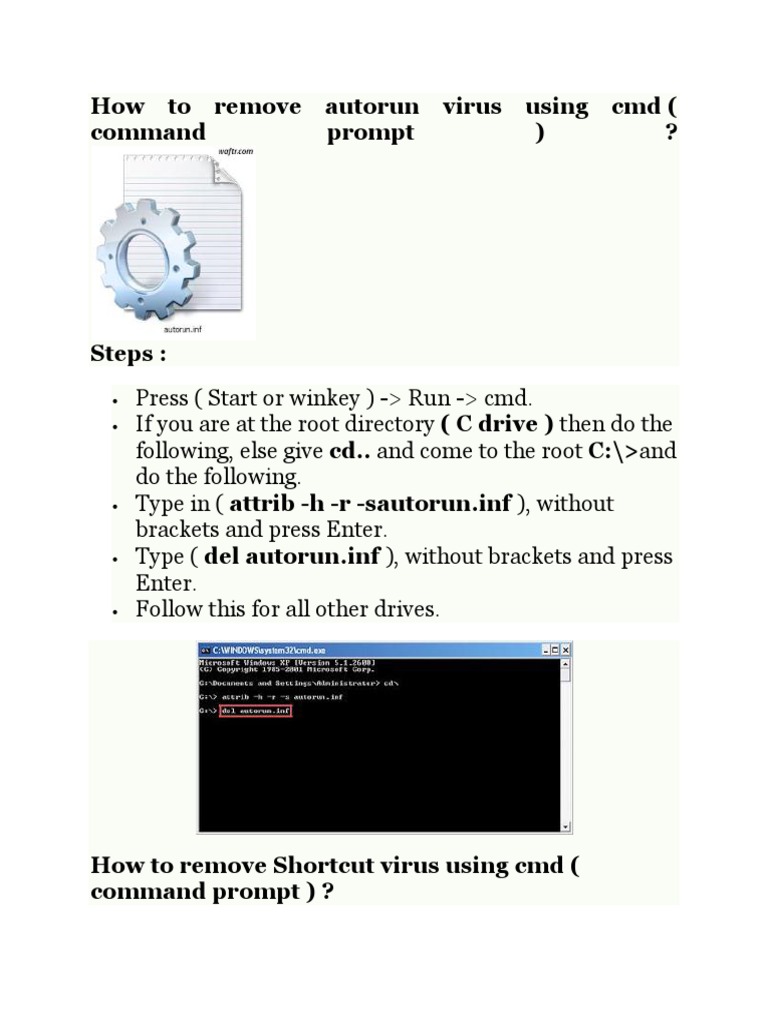 How To Remove Autorun Virus Using CMD | PDF | Computer Virus | Computer File