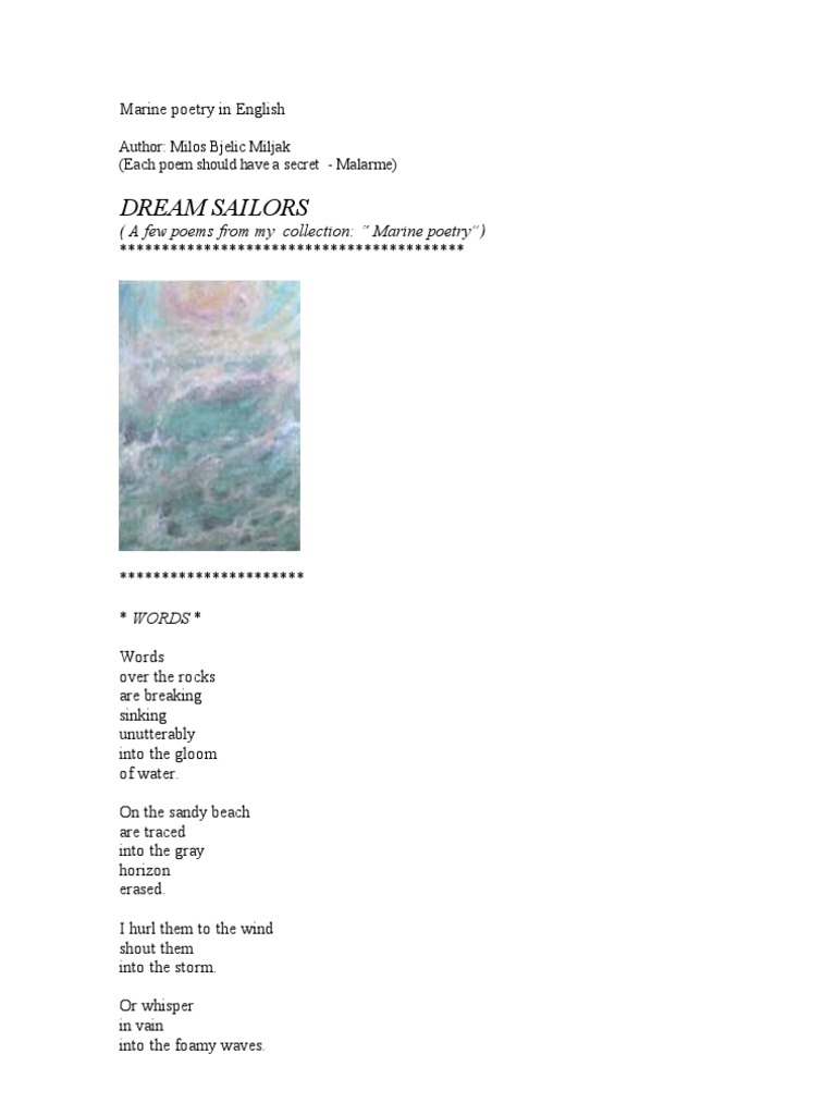 Marine Poetry in English | PDF | Nature