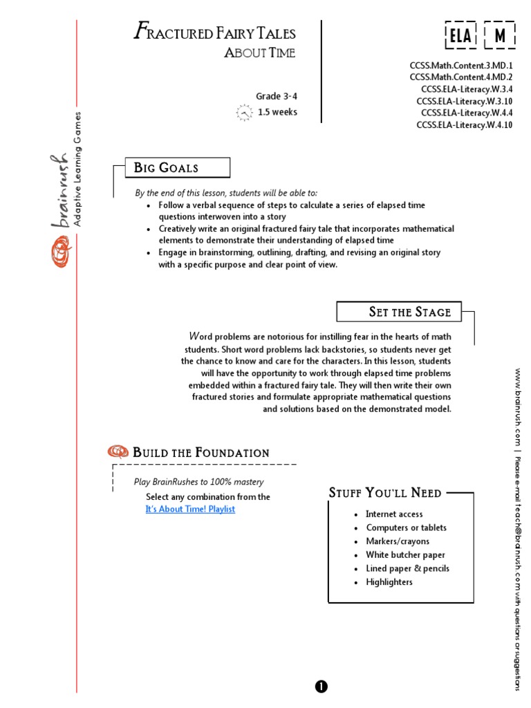 Fractured Fairy Tales Lesson Plan | PDF | Fairy Tales | Lesson Plan