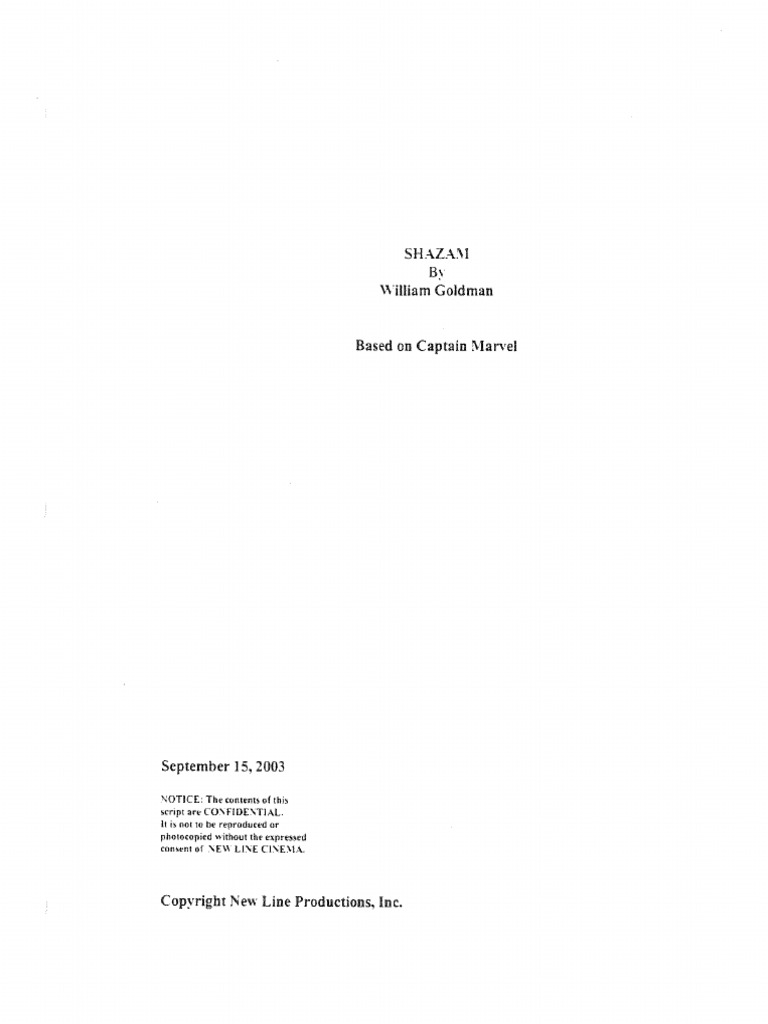 Shazam (William Goldman) | PDF