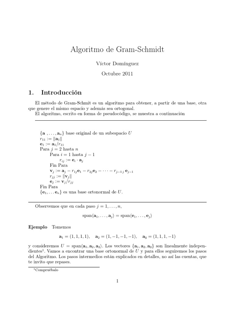 Gram Schmidt Pdf