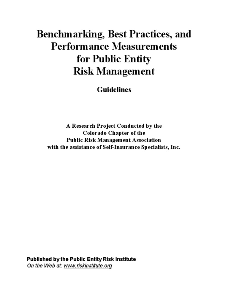 Benchmarking Guidelines | PDF | Risk Management | Insurance