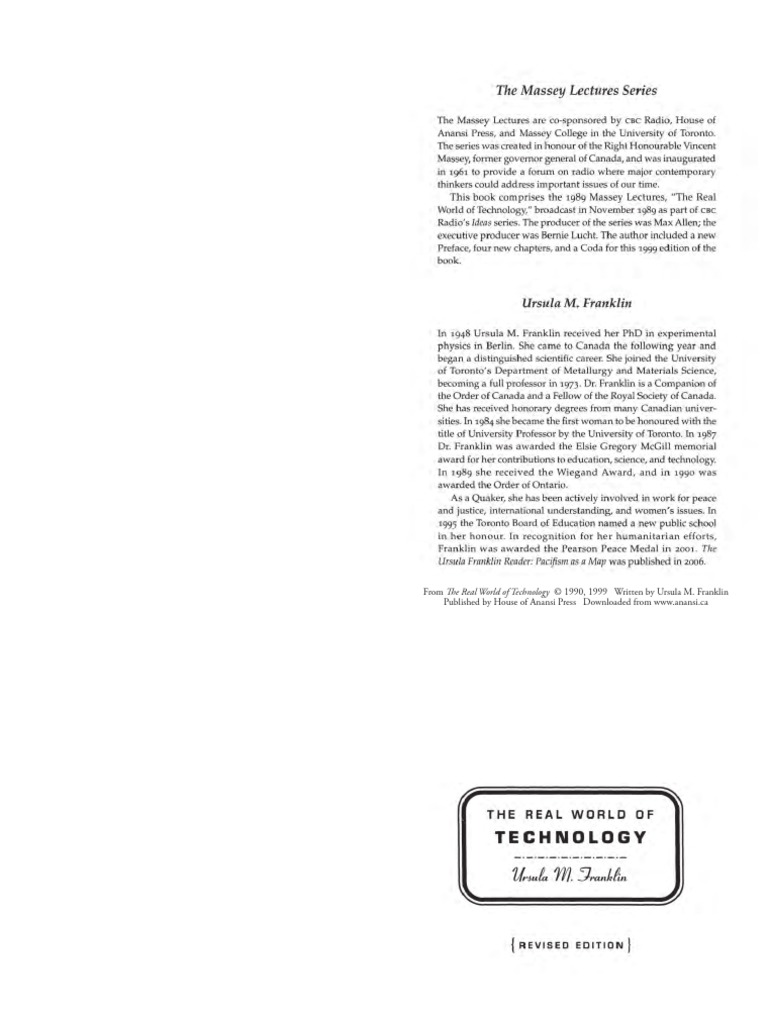 The Real World of Technology | PDF | Canadian Books