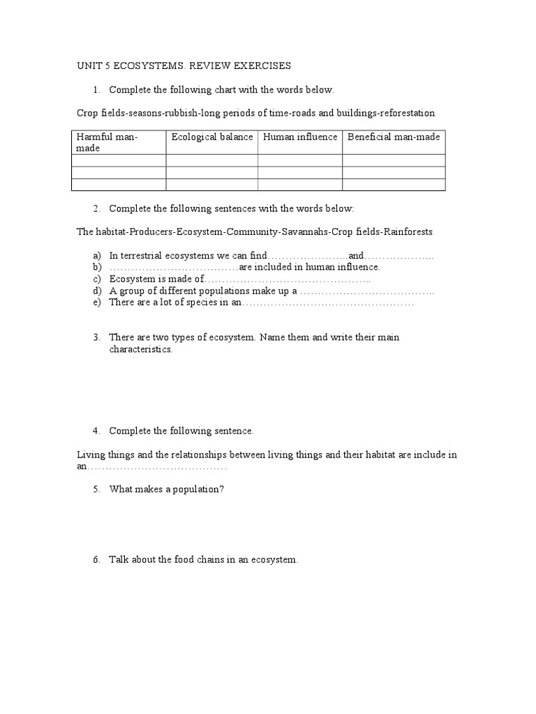 Science 5º Primaria Ecosystems | PDF