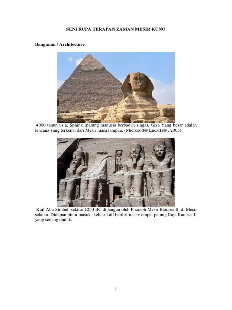 Seni Rupa Terapan Zaman Mesir Kuno | PDF