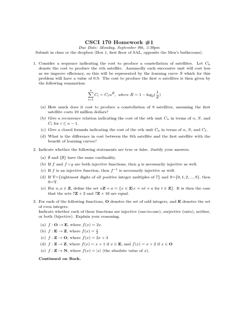 CSCI 170 Homework #1 | PDF | Logic | Mathematical Concepts