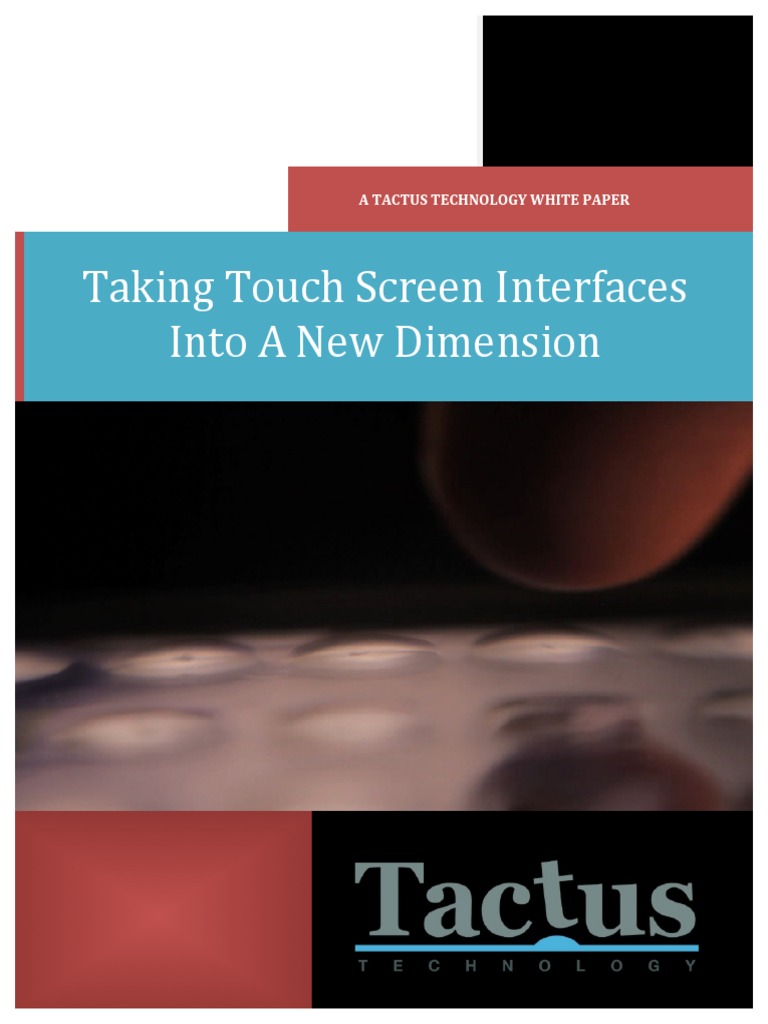 Tactus Technology White Paper | PDF | Touchscreen | Computer Keyboard