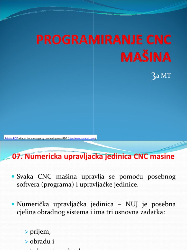 Numericka Upravljacka Jedinica CNC Masine | PDF