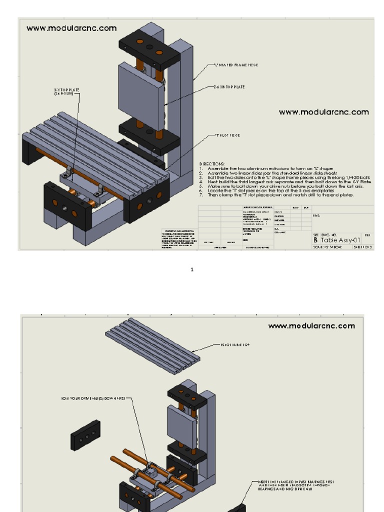 Mini Mill Assembly Drawings-2009 | PDF | Numerical Control | Screw