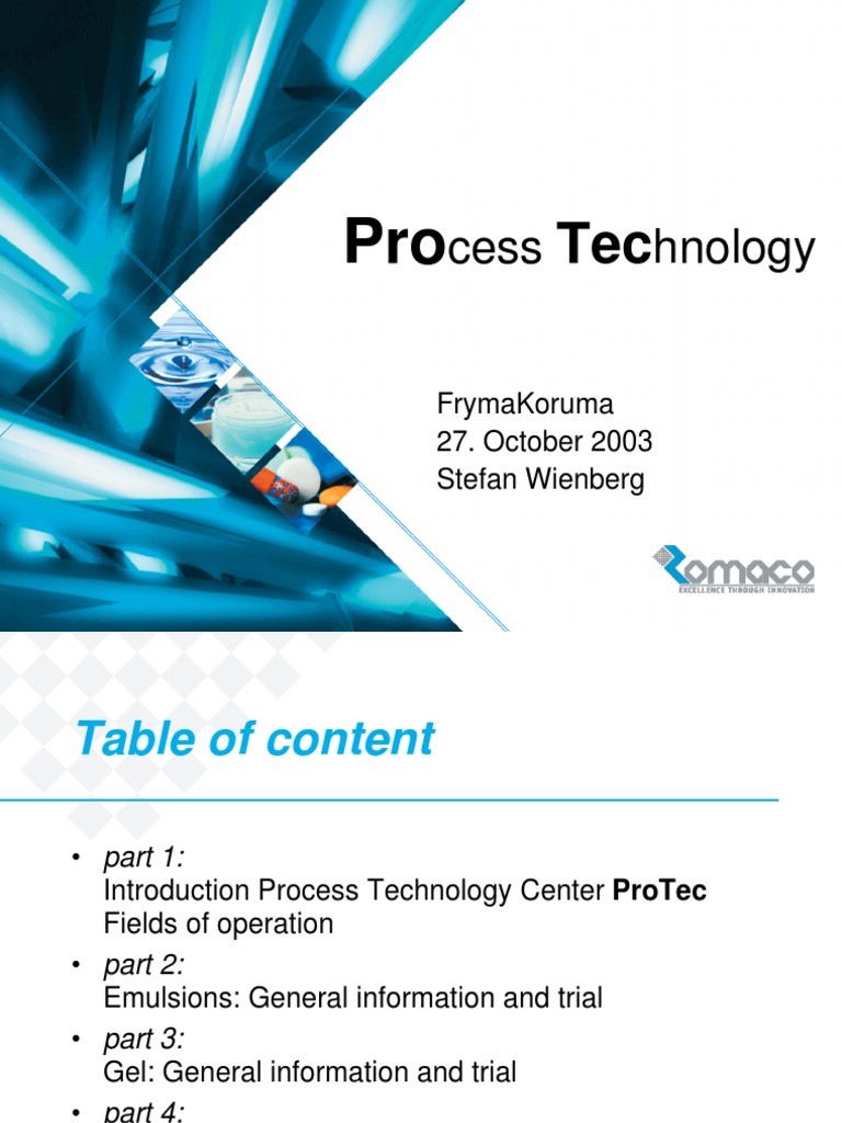 Process Technology | PDF | Emulsion | Colloid