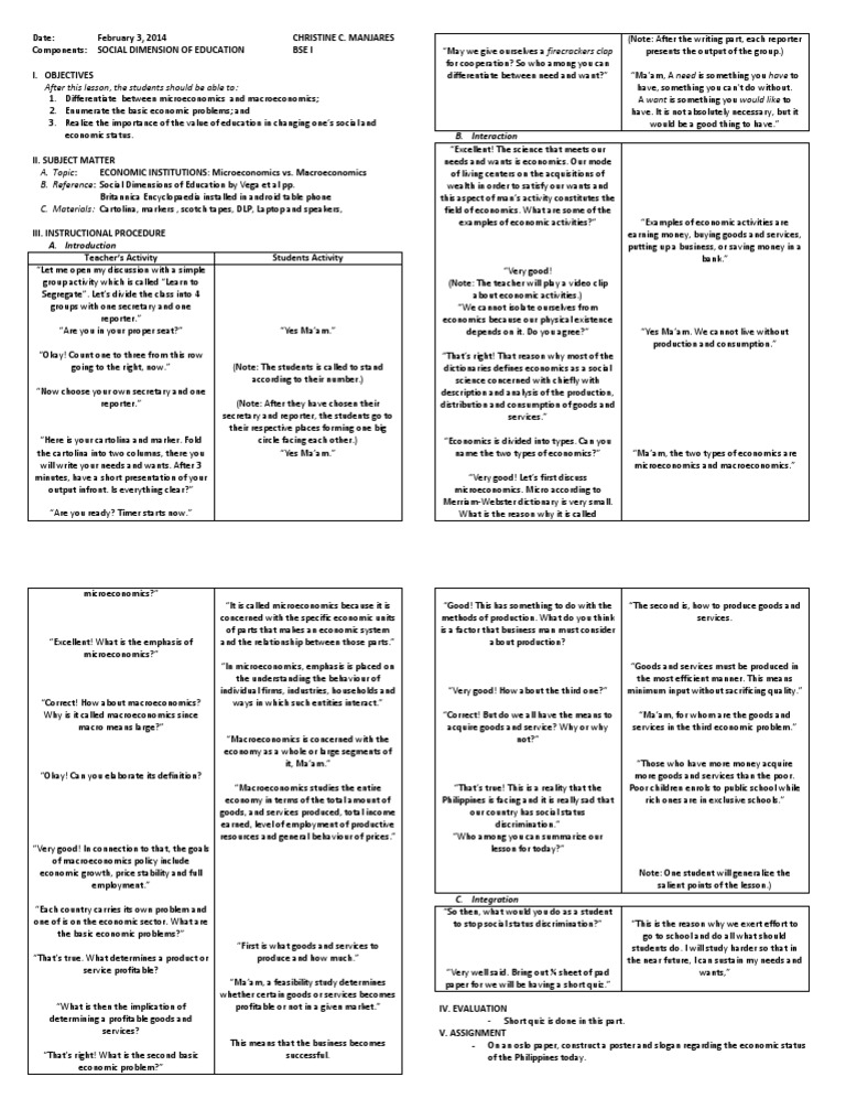 Tintin Lesson Plan | PDF | Macroeconomics | Economics