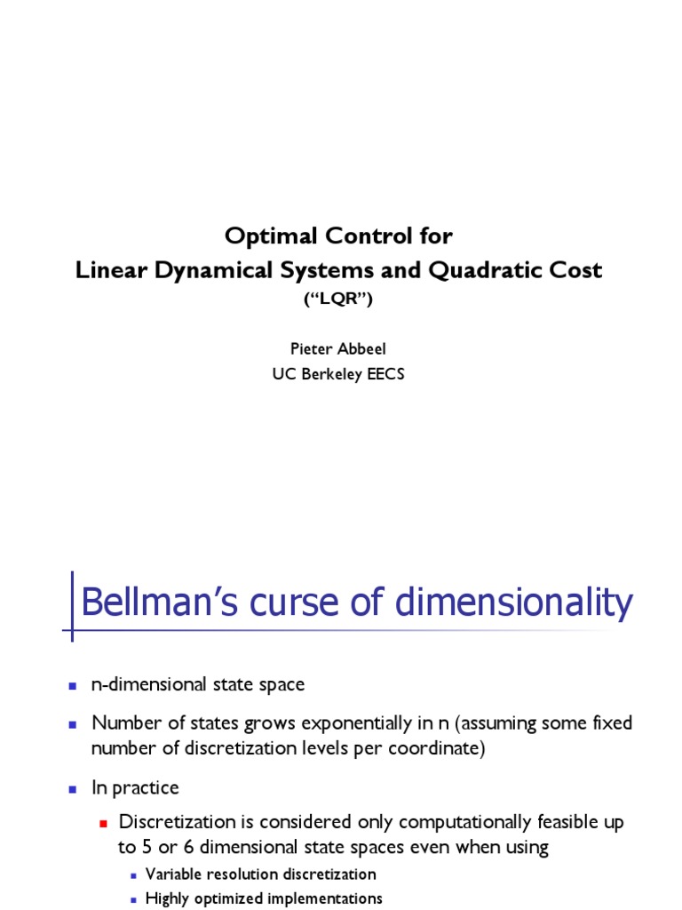 Linear Quadratic Regulator | PDF | Optimal Control | Mathematical Optimization