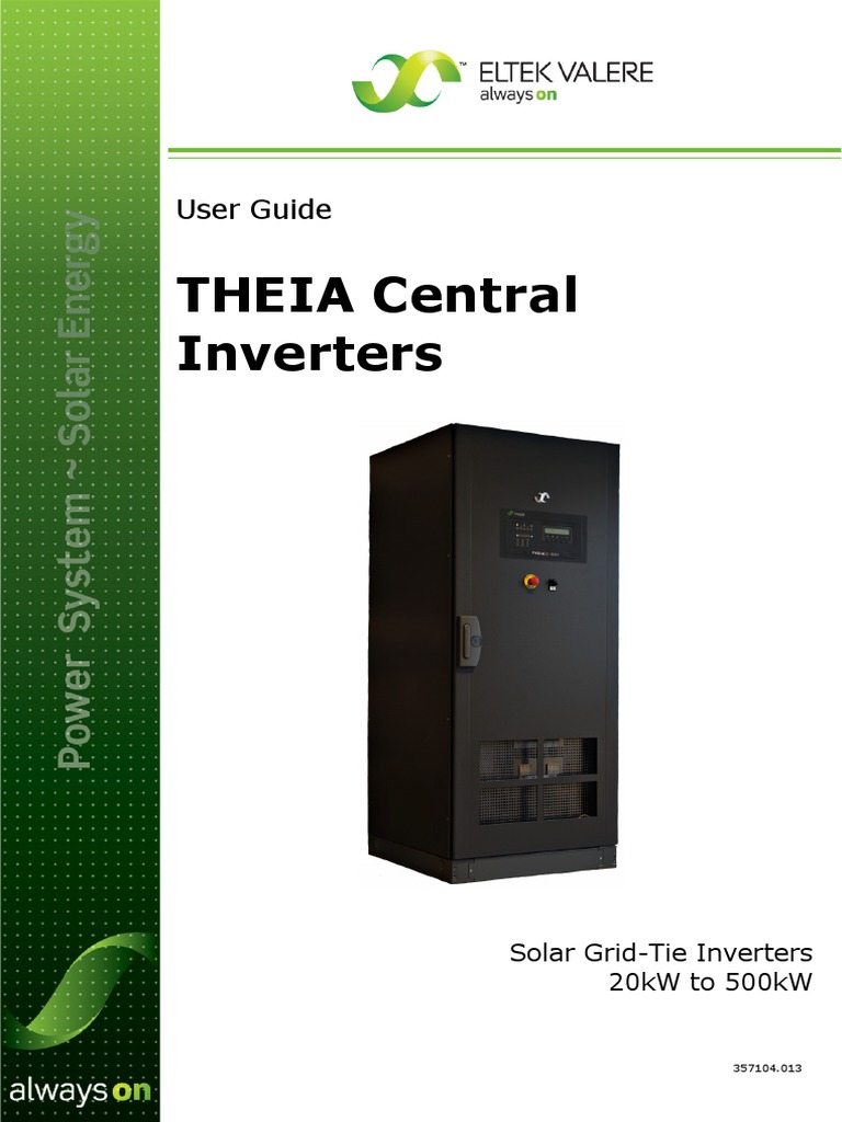 User Guide For THEIA Central Inverters | PDF | Photovoltaic System ...