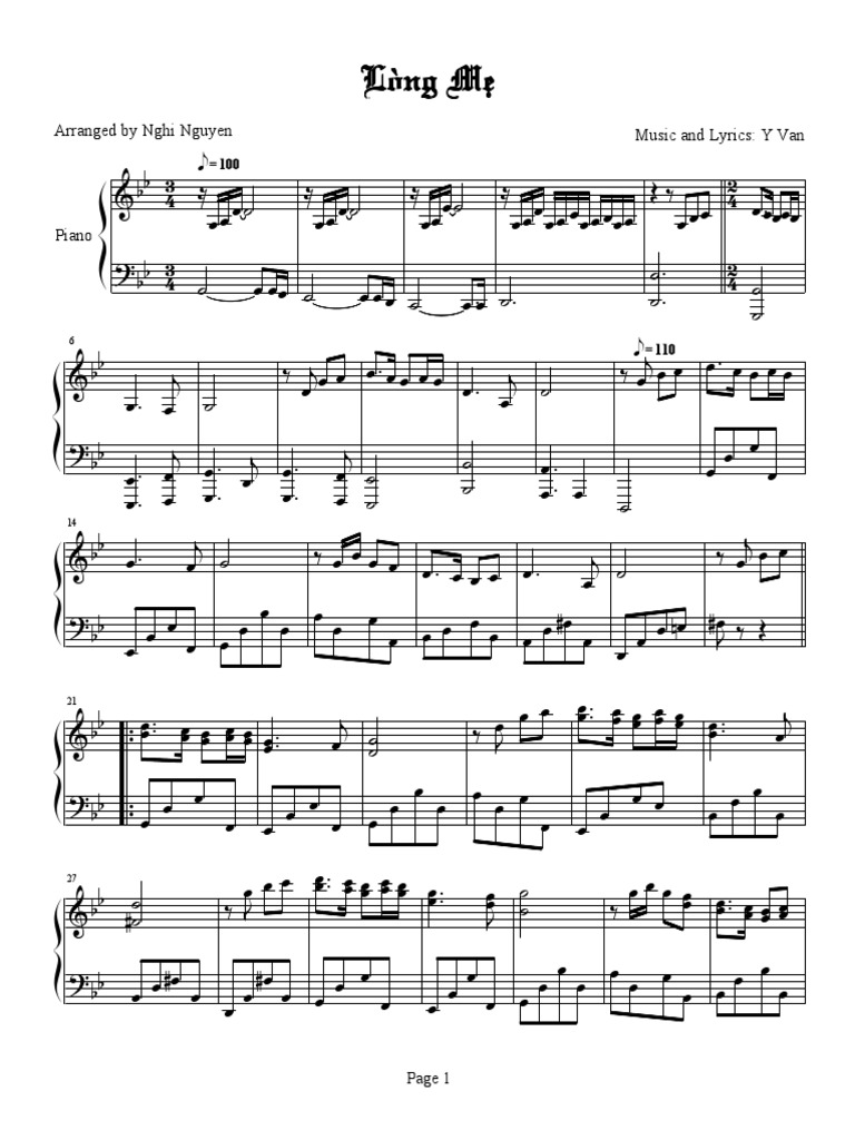 Long Me Sheet Music Piano Arrange | PDF