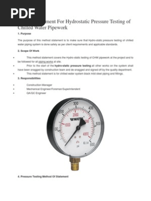 MEP SITE: Pressure Testing Of Chilled Water Piping System, 60% OFF