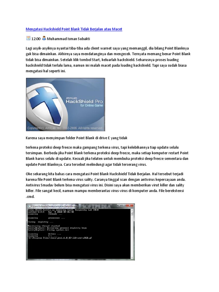 Mengatasi Hackshield Point Blank Tidak Berjalan Atau Macet | PDF