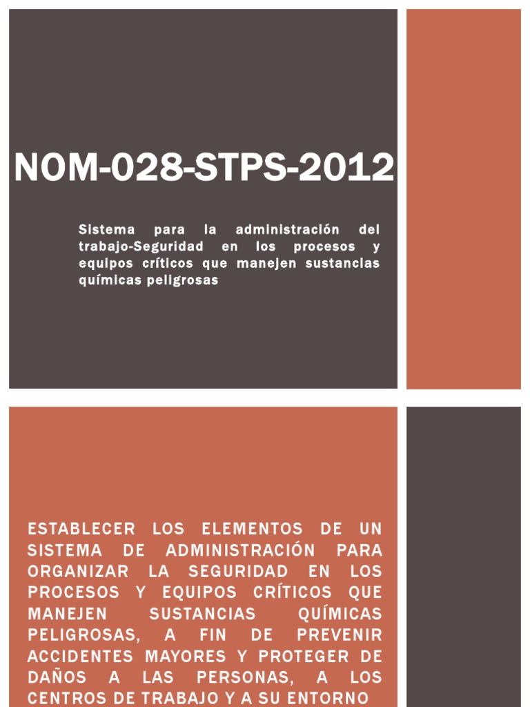 Nom 028 STPS 2012 | PDF | La seguridad | Seguridad y salud ocupacional