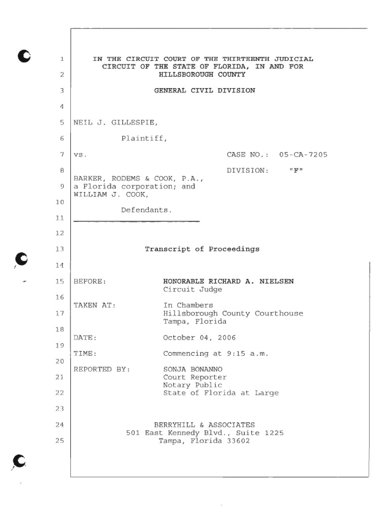 Transcript Judge Nielsen 9.15am Oct 06 2006 Ada | PDF | Americans With ...