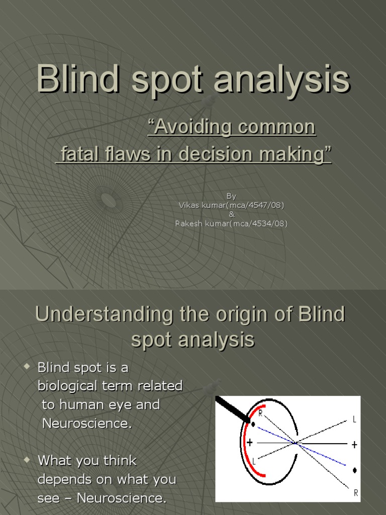 Blind Spot Analysis | PDF | Bias | Decision Making