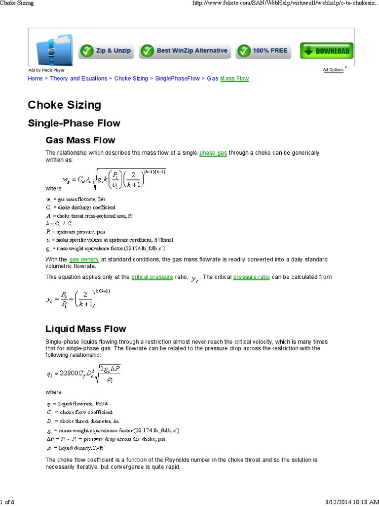 Choke Sizing | PDF | Flow Measurement | Fluid Dynamics