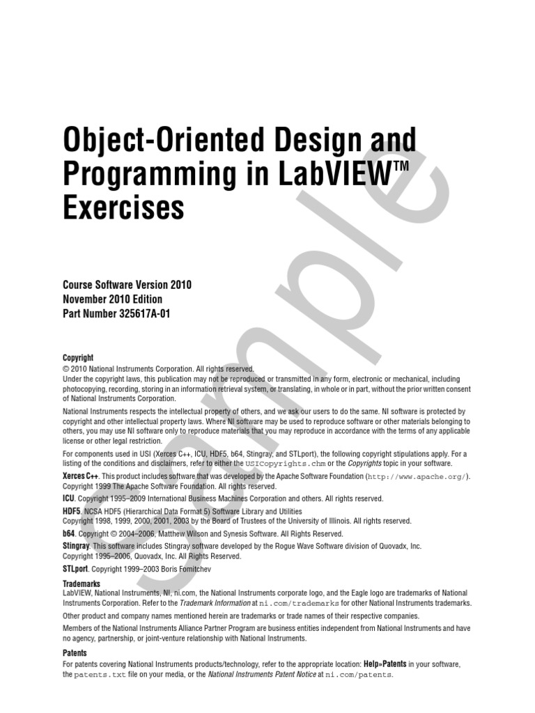 Lvoop 2010 Exercisemanual English Sample Pdf Class Computer Programming Object Oriented 6312