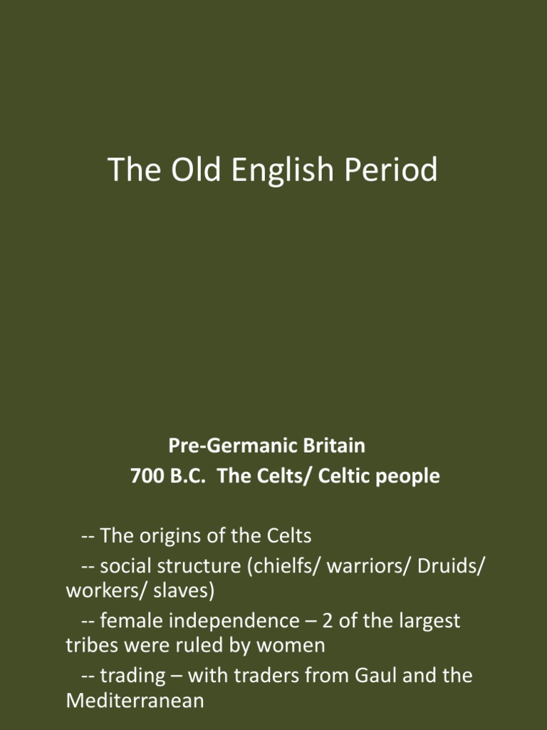 The Old English Period | PDF | Travel