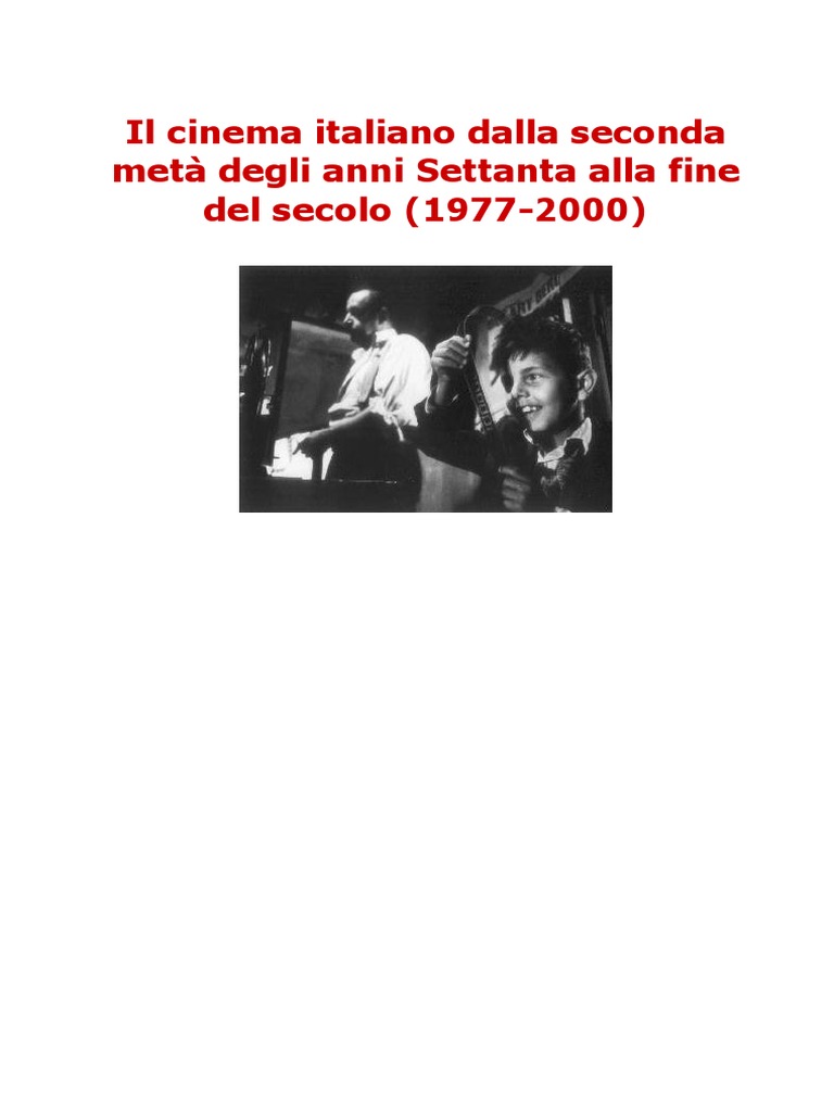 Il Cinema Italiano - 1977-2000 | PDF