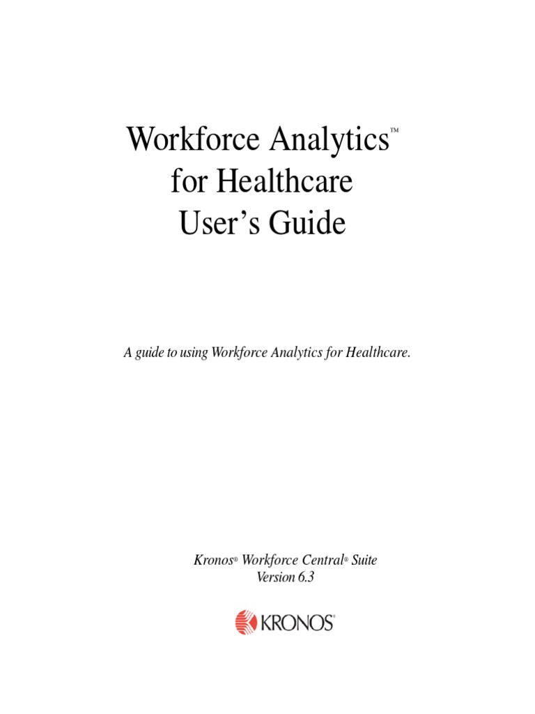 Kronos Analytics Healthcare User Guide W63 | PDF | Analytics ...