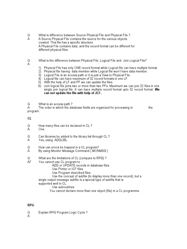 Printed - RPG CL DB | PDF | Data Management | Areas Of Computer Science