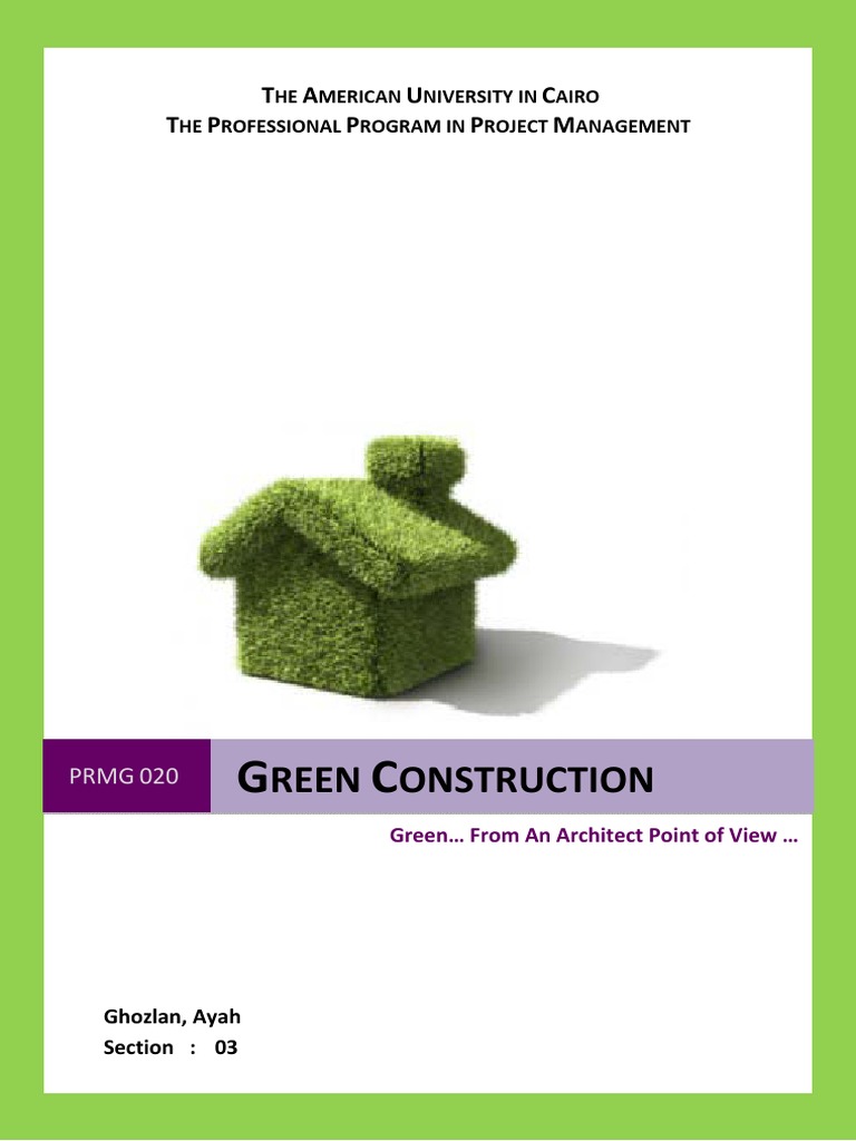 Green Construction | PDF | Technology & Engineering