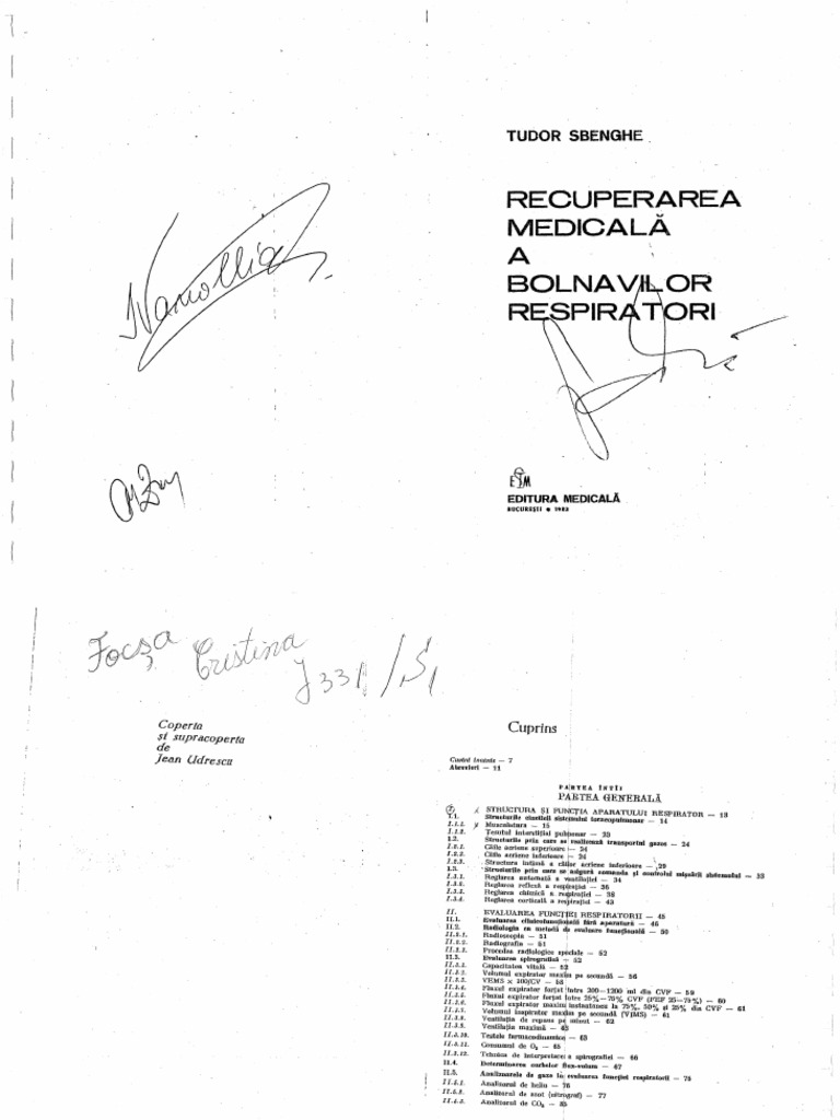 Sbenghe - Recuperarea Medicala A Bolnavilor Respiratori | PDF