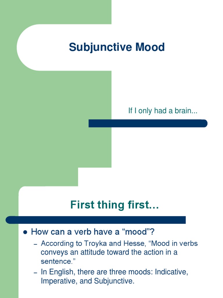 Understanding the Subjunctive Mood | PDF | Clause | Verb