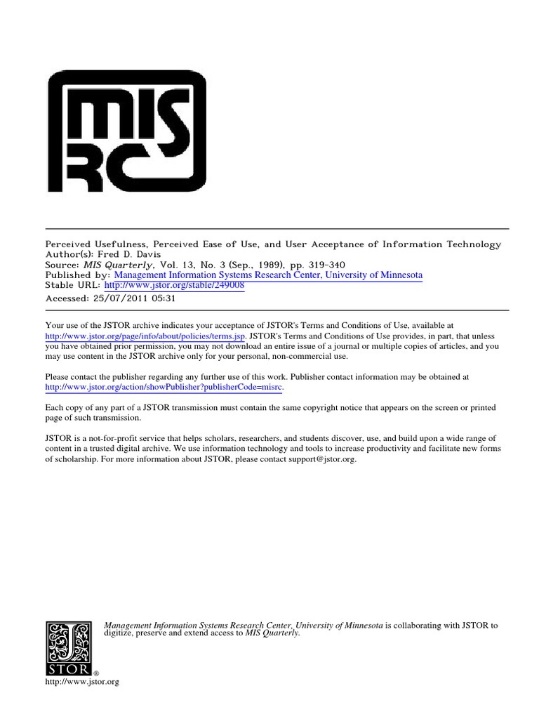 GROUP4 - Perceived Usefulness, Perceived Ease of Use, and User Acceptance of Information ...