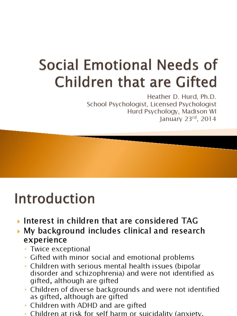 Social-Emotional Needs of Gifted Kids | PDF | Intellectual Giftedness ...