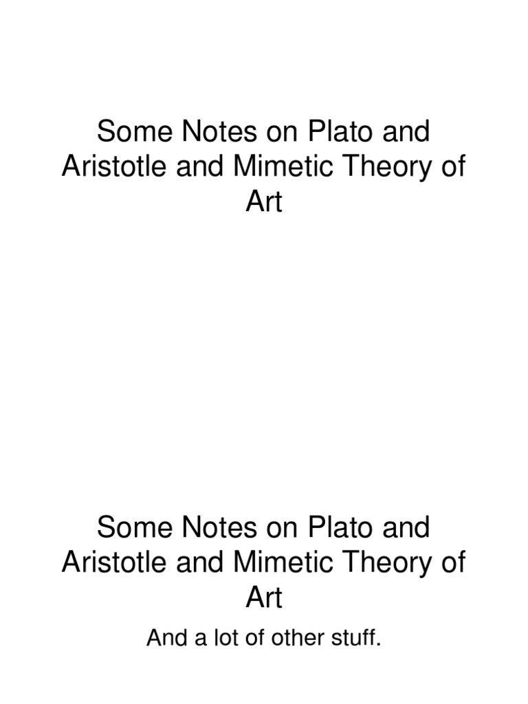 The Mimetic Theoryof Art | PDF | Representation (Arts) | Aristotle