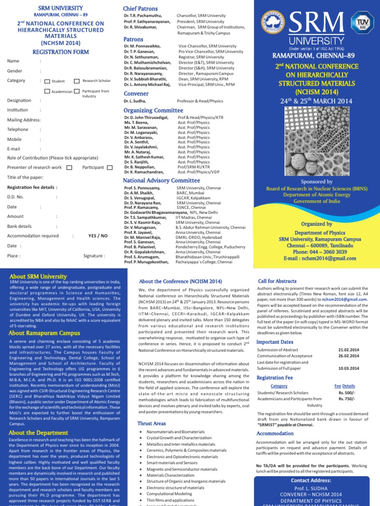 2nd National Conference Brochure | PDF | Professor | Crystallography