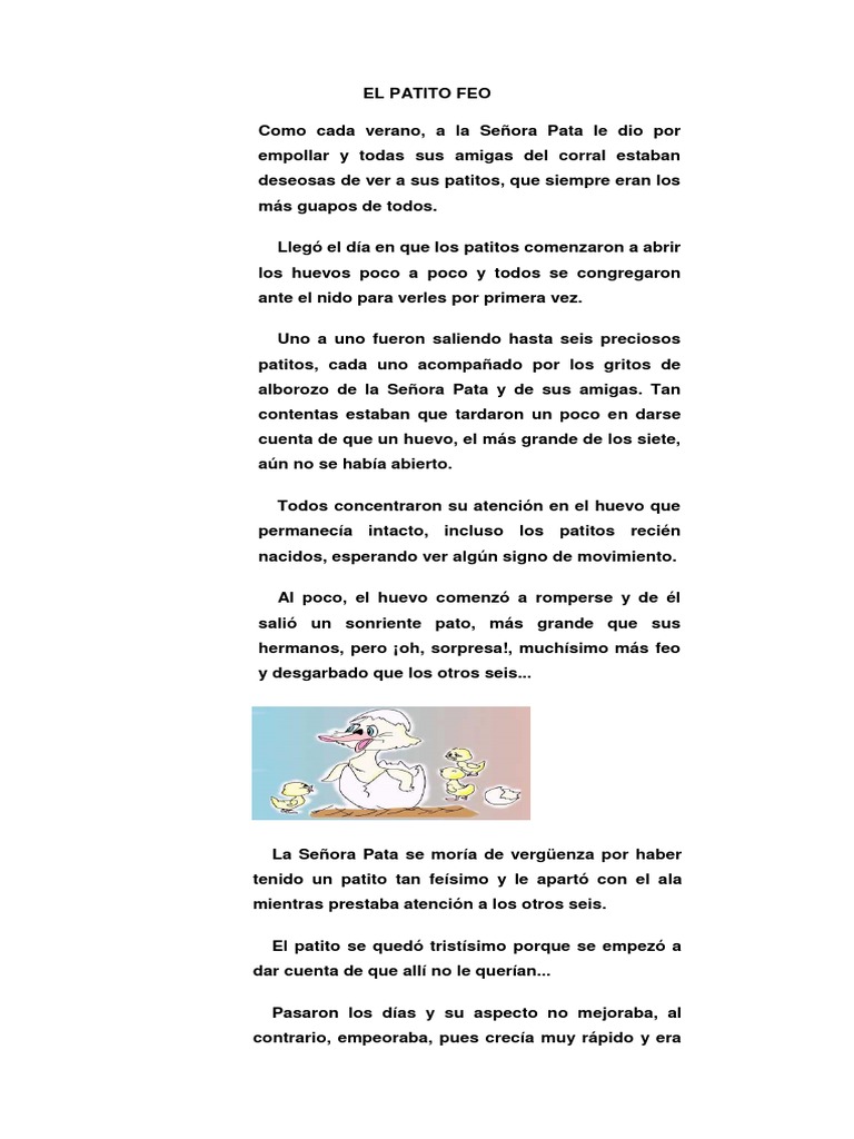 El Patito Feo | PDF | El patito feo | Caperucita Roja
