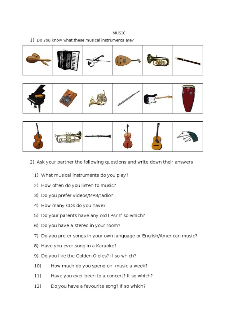 Music Do You Know What These Musical Instruments Are? | PDF | Saxophone ...