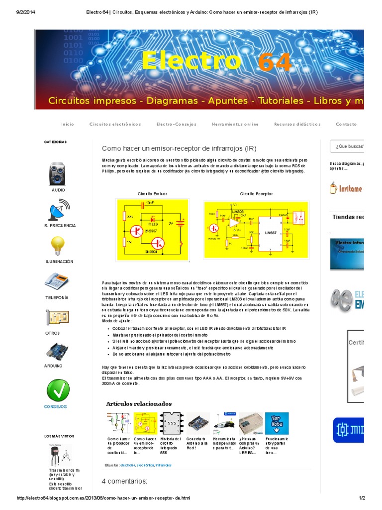 Electro 64 - Circuitos, Esquemas Electrónicos y Arduino - Como Hacer Un ...