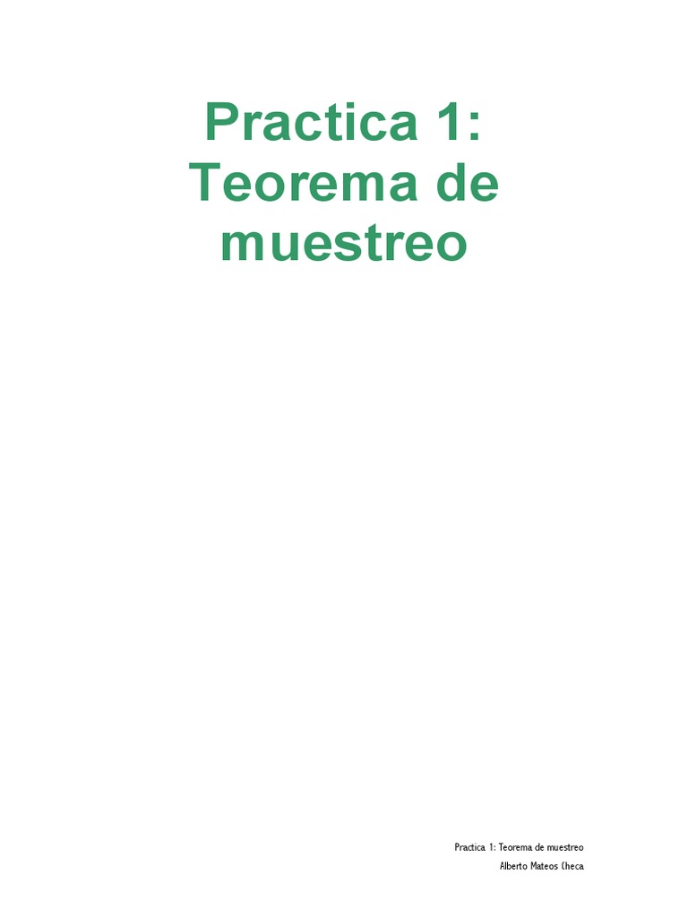 Nyquist Sampling Theorem (MATLAB) | PDF | Muestreo (procesamiento de ...