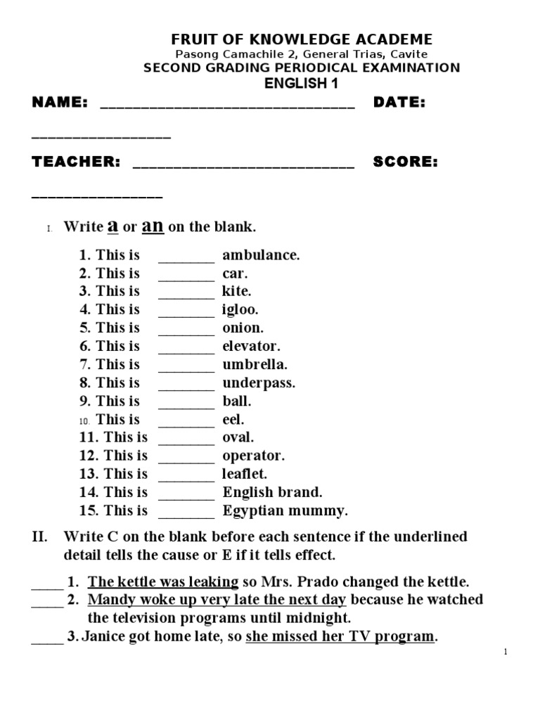 Fka English 1 | PDF | Language Arts & Discipline