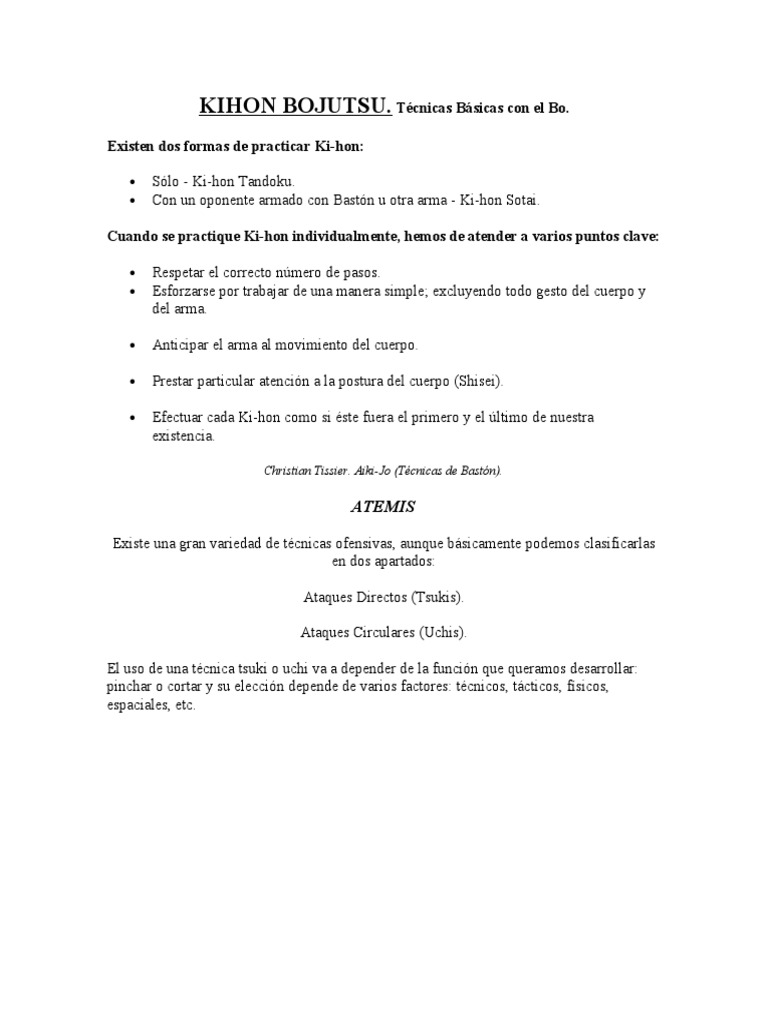 Libro de BOJUTSU | PDF | Kata | Aikido