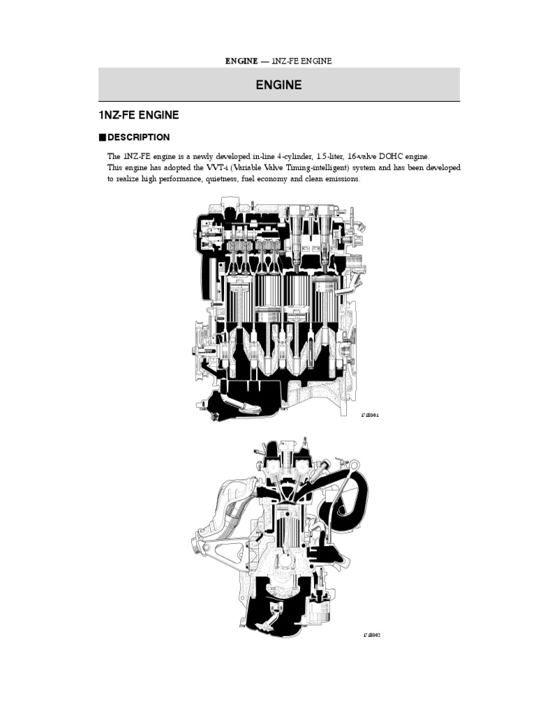 Toyota 1NZ-FE Engine Specifications | PDF | Engines | Ignition System