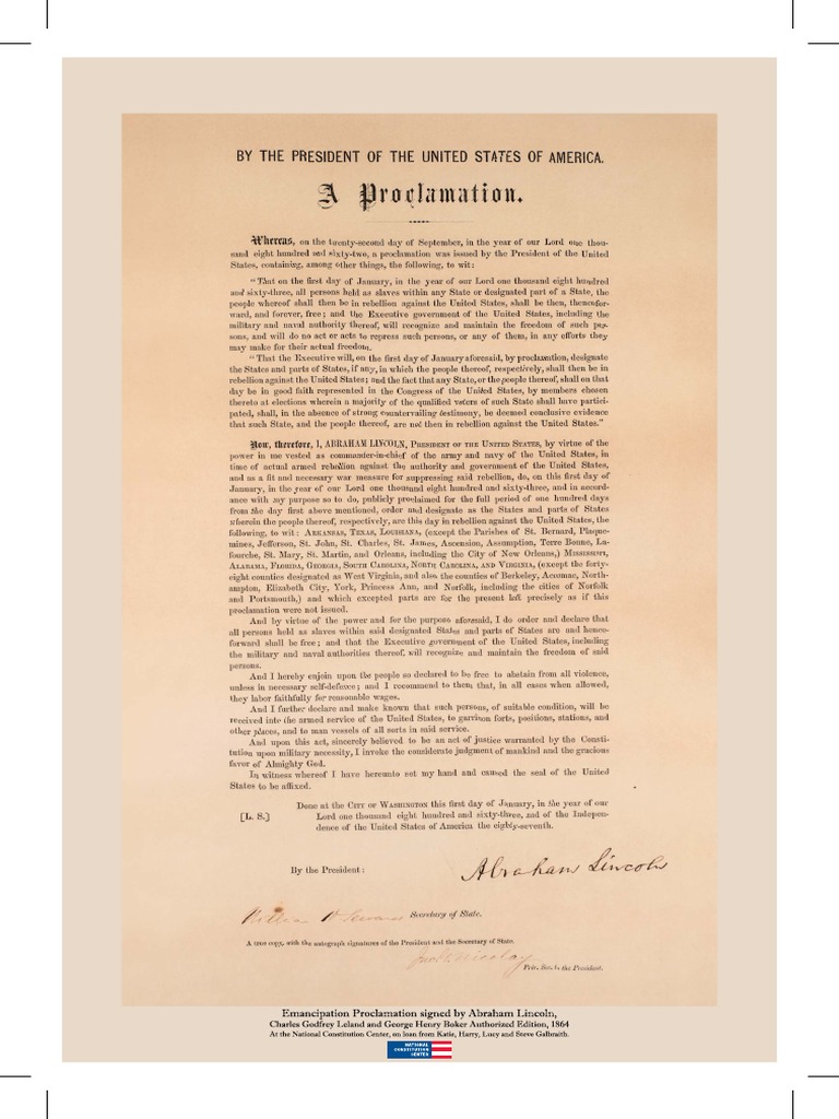 Lincoln's Emancipation Proclamation | PDF | Emancipation Proclamation ...