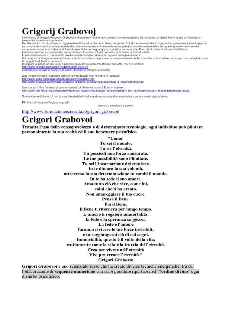Grigorij Grabovoj | PDF