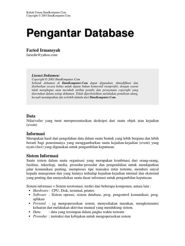 Pengantar Database | PDF