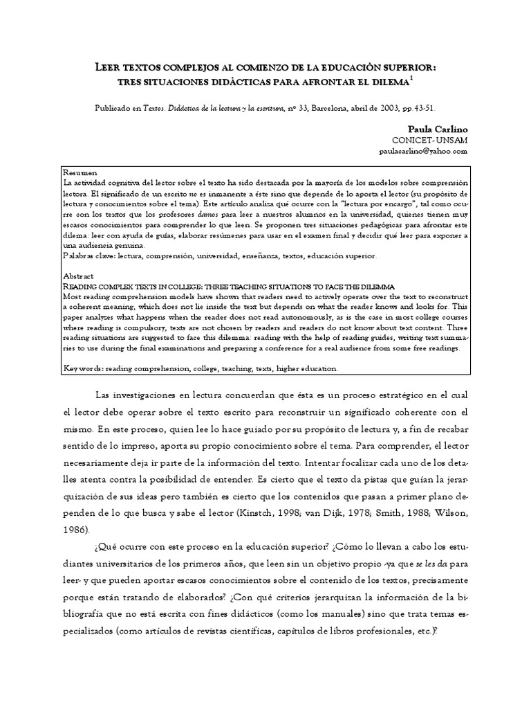 Lectura Compleja en Educación Superior | PDF | Lectura (proceso) | Maestros