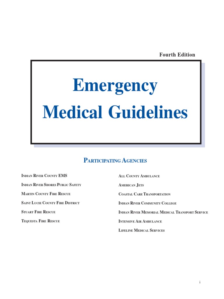 Emergency Medicical Guidelines | Emergency Medical Services | Emergency ...