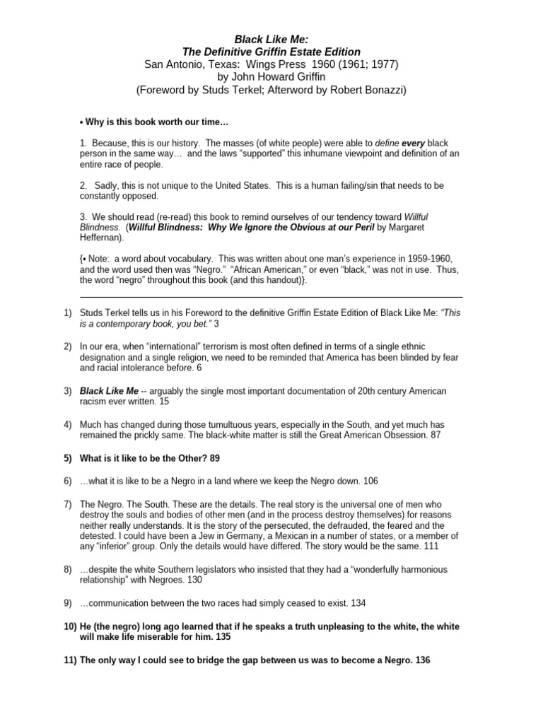 Black Like Me | PDF | Racism | Discrimination & Race Relations