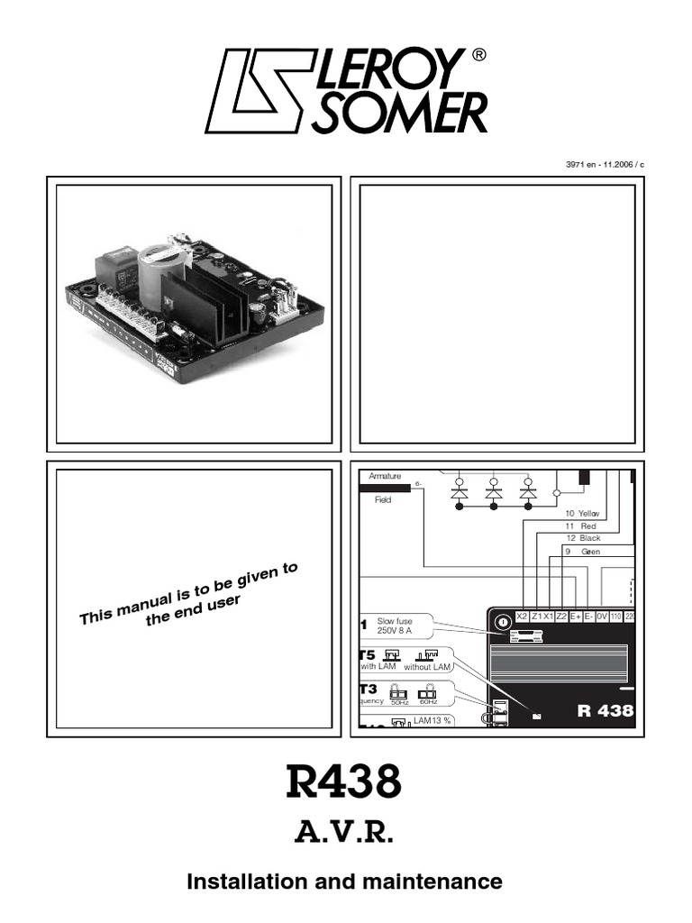 Voltage Regulator Leroy Somer r438 Avr Voltage Regulator Leroy Somer ...